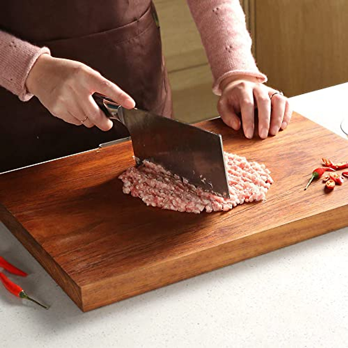 Pear Wood Chopping Board Brown 38x25x3CM