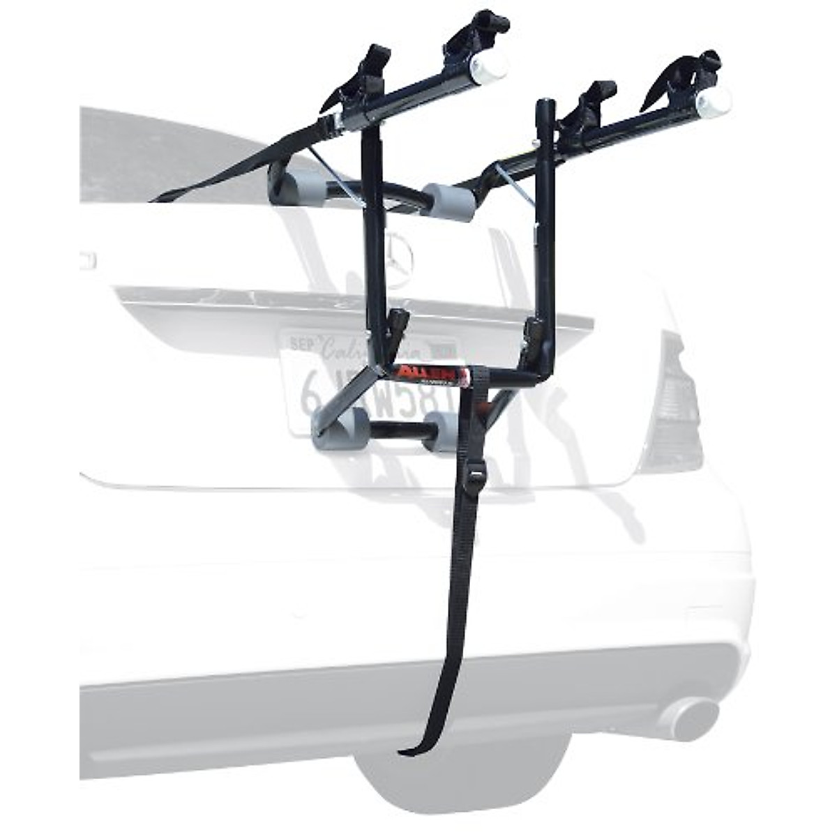 Allen Sports Deluxe 2-Bike Trunk Mount Rack, Model 102DB, Black/ Silver, 23 x 15 x 4 inches