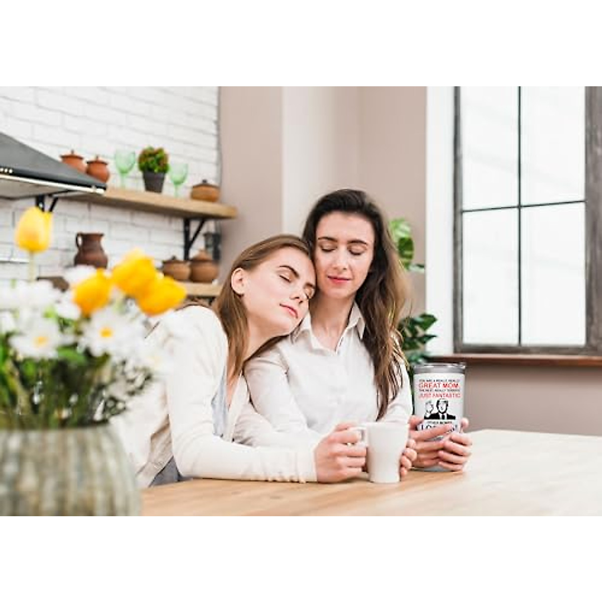 Mothers Day Gifts for Mom from Daughter, Son, Kids - Ideas for Mother's Day, Birthday, Christmas - Present for Mom 20oz Tumbler, Stainless Steel, Double Wall Insulated, Keeps Drinks Hot or Cold, White