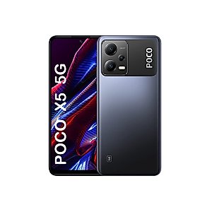 Xiaomi Poco X5 5G, Dual SIM, 265GB + 8GB, Factory Unlocked GSM, International Version (Fast Car Charger Bundle)- No Warranty - Black