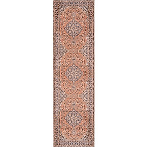 Momeni Rugs Afshar Traditional Medallion Area Rug x, 2'3" x 7'6" Runner, Copper