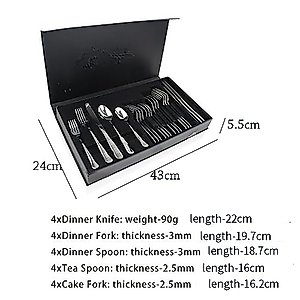 Silverware Set Flatware Retro Black Polka Dots for 4 Utensil Cutlery Geometric，Mirror Polished，Great for Famil，Dinnerware，Gatherings Daily Use–Spoons,Knives,Teaspoons,Forks 20-Piece