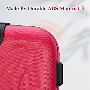 Widfre Luggage Sets 3 Pieces Carry on Suitcase Hardshell Lightweight Travel with Double Spinner Wheels Locks TSA Approved (Hot Pink)