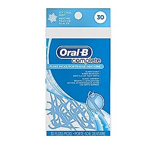 TSN Oral-b Complete Floss Picks, Icy Mint, 30 ct