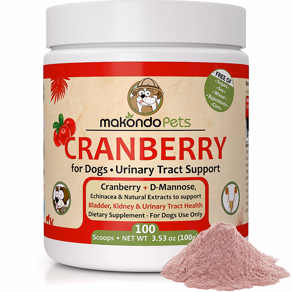 Dog Cranberry Supplement - Natural Dog UTI Treatment & Kidney Support for Dogs. Dog Supplement Powder Same as Cranberry Pills for Dogs. Puppy Supplies for Dog Pee Health - Dog Incontinence Product
