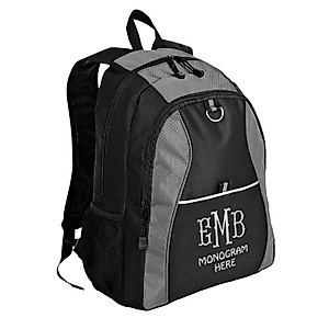 Personalized Contrast Honeycomb Backpacks, Red - Your Name - Customized Embroidery Backpack for School, Business