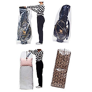 Big Plastic Bags Multi-Purpose Drawstring Bag Set Dust Cover For Keeping Golf's Bag, Picnic Mattress Good for Household Organizing Reusable Set of 2 Sizes