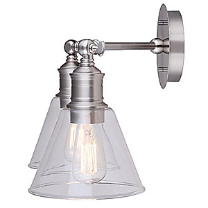 Canarm IVL628A02BN LTD Larken 2 Vanity Light, Brushed Nickel with Clear Glass