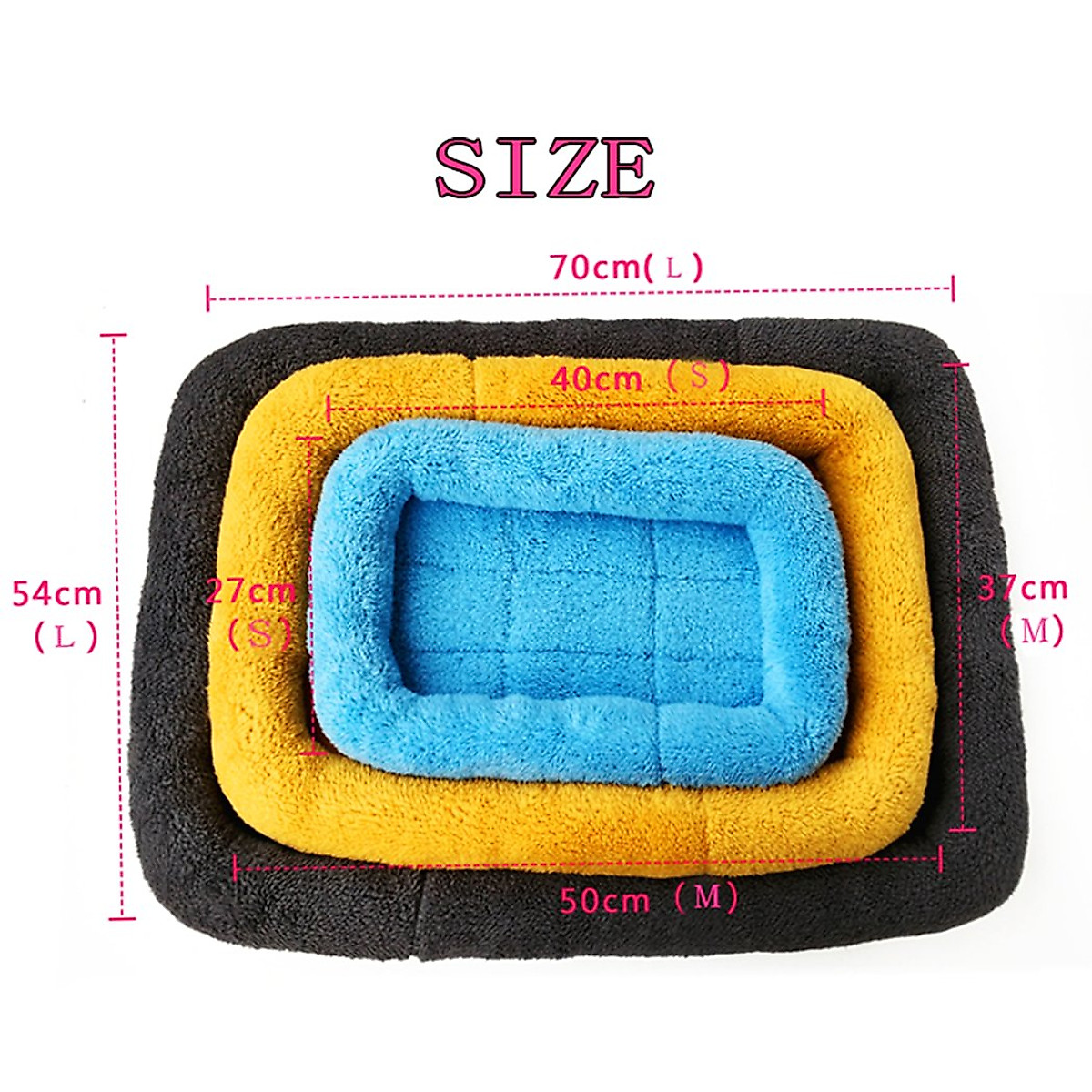 XIAOYU Winter Warm Comfortable Pet Dog Cat Sleeping Bed Mat for Pet House/Kennels/Cage/Crate Bed, Yellow, M