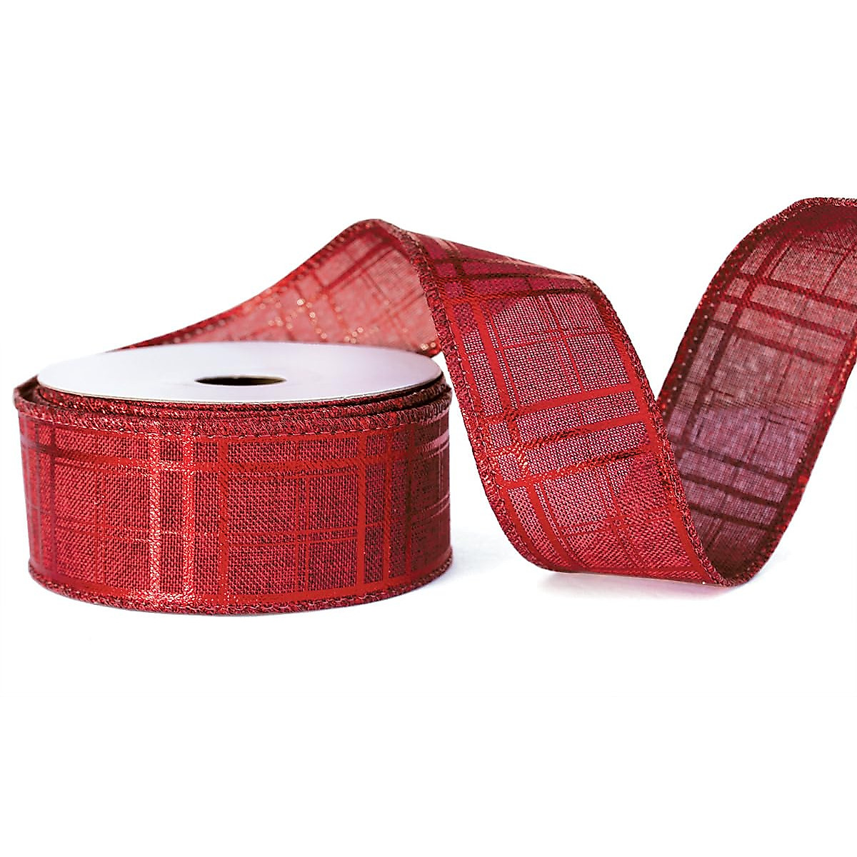 Wired Christmas Ribbon for Tree Plaid Ribbons Set Burlap Xmas Thick 2.5 Inch 4 Rolls 24 Yards for Decorating Trees Gift Wrapping Wreaths Bows Perfect for Tree Topper Wreath Mailbox Staircases