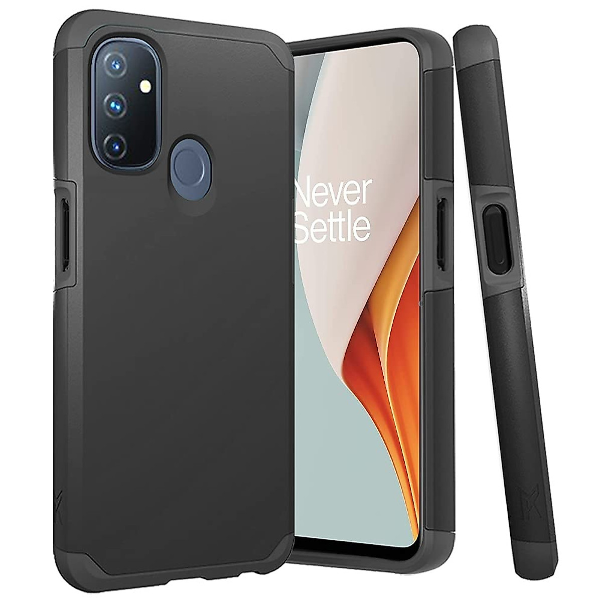 HRWireless Compatible for OnePlus Nord N100 Dual-Layer Strong Hybrid Black