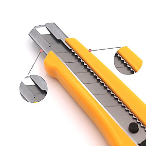 Utility Knife Retractable Box Cutter 18mm Stainless Steel Blade Razor Knives for Carton Cardboard Arts Crafts, 2 Pack