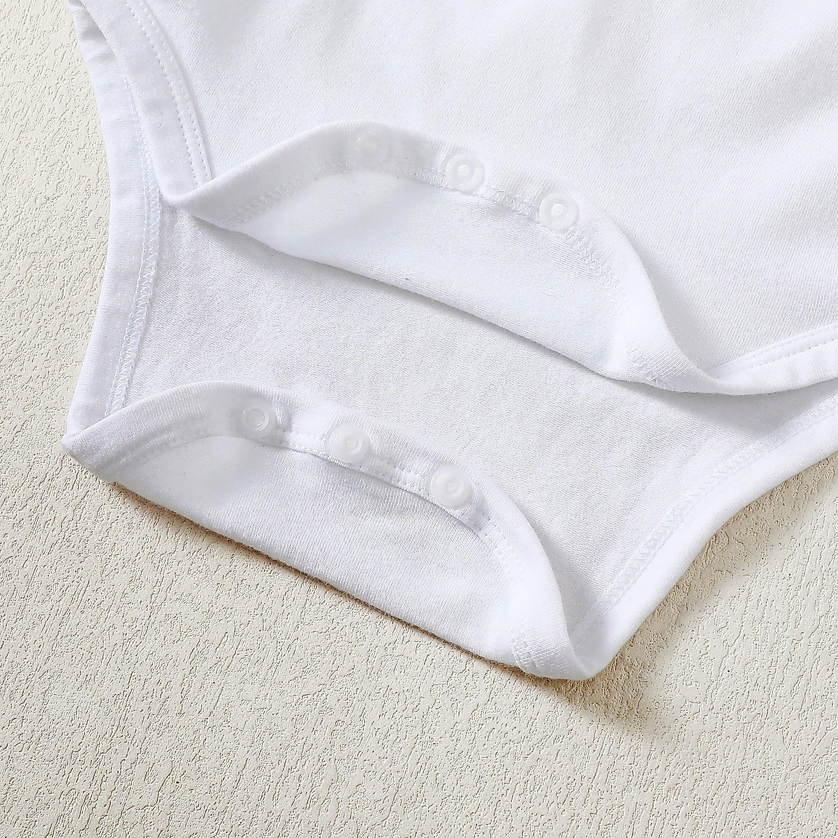 LYSMuch Baby Girls Ruffle Sleeves Bodysuit Infant Solid Color Top Jumpsuit (White,12-18 Months)