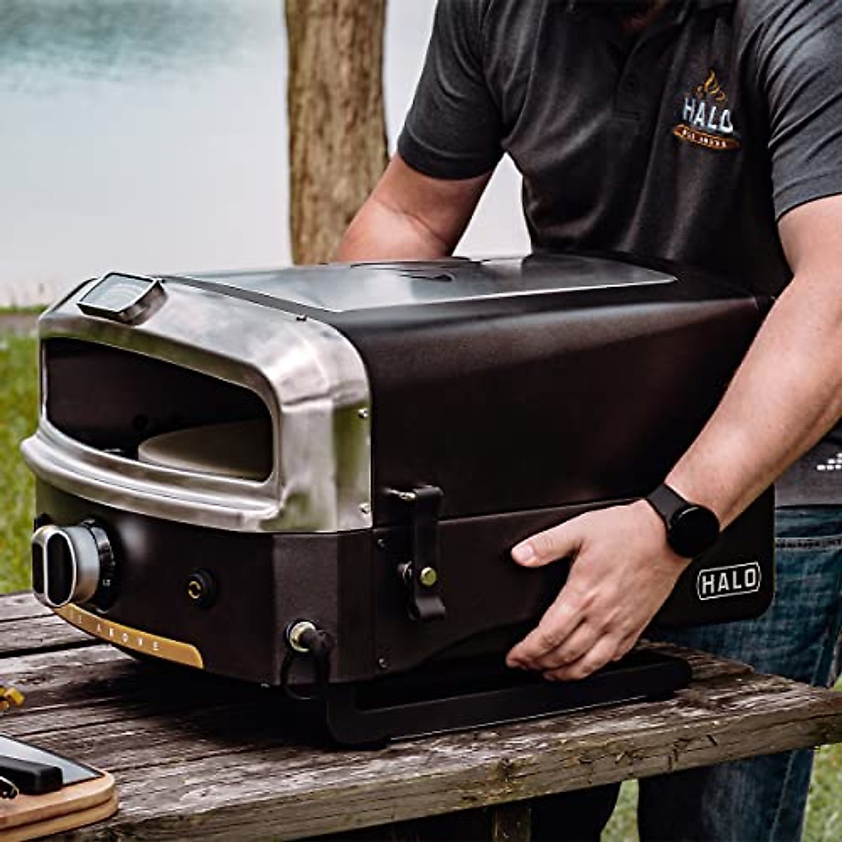 Halo Versa 16 Liquid Propane Gas Outdoor Pizza Oven with Rotating Cooking Stone | Portable Appliance for all Outdoor Kitchens