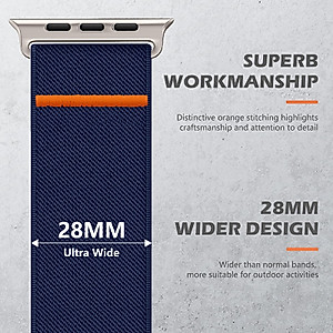 SNBLK Elastic Sport Bands Compatible with Apple Watch Ultra 2 Band/Ultra Band 49mm, iWatch Series 10/9/8/7/6/5/4/3/2/1/SE 42mm/44mm/45mm/46mm/49mm Stretchy Nylon Solo Loop Wide Replacement Strap Men Women