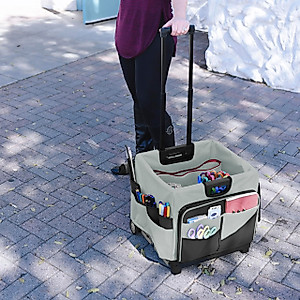 ECR4Kids Universal Rolling Cart with Canvas Organizer Bag, Mobile Storage, Black