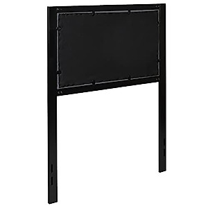 Flash Furniture Melbourne Metal Upholstered Twin Size Headboard in Dark Gray Fabric
