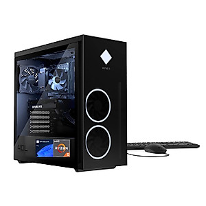 HP OMEN 40L Gaming Desktop, AMD Ryzen 5 5600G, GeForce RTX 3060Ti, 32GB RAM, 1TB PCIe SSD+1TB HDD, RGB, Bluetooth, Wi-Fi 6, USB-C, RJ-45, HDMI, Win 11 Pro