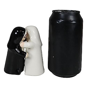 Ebros Gift Black And White Dressed Nuns Dancing Salt And Pepper Shakers Ceramic Figurine Set 3.5"H Hugging Nun Religious Inspirational Funny Themed Accents