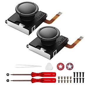 AKNES Gulikit Switch Joystick Replacement, No Drifting, Hall Effect Joystick for Switch Joycon, Switch OLED & Switch Lite, Include Repair Kit, Thumb Stick Cap (1 pair)