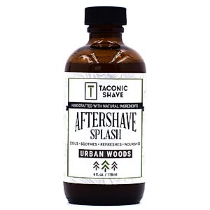 Taconic Shave, Natural Aftershave Splash 4 oz. - Urban Woods - Skin Cooling, Refreshing and Moisturizing After-Shave Liquid Formula with All-Natural Ingredients - Artisan Made in the USA
