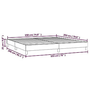 vidaXL Box Spring Bed Frame Home Indoor Bedroom Bed Accessory Wooden Upholstered Double Bed Base Furniture Light Gray 76"x79.9" King Velvet