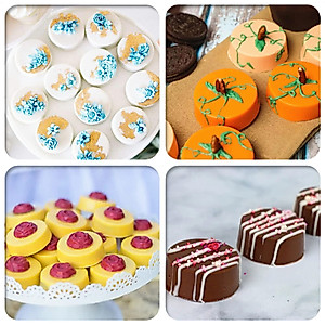 Ocmoiy 2 Inch Round Silicone Mold for Oreo Chocolate Covered Cookie Mold, 24 Cup Cylinder Silicone Mini Cake Baking Mold, Cake Puck Mold Set of 2