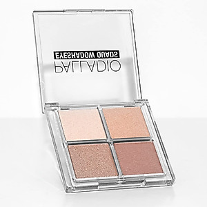 Palladio Eyeshadow Quads, Velvety Pigmented Blendable Matte, Metallic and Shimmer Finishes, Creamy Formula, Four Way Quad Eye Shadow Palette, Talc-Free (Ballerina)