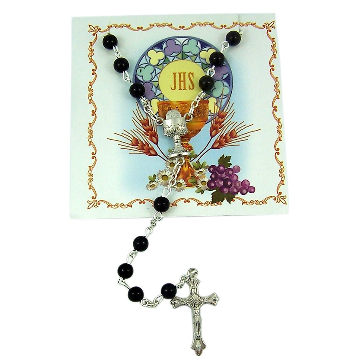 Boys My First Holy Communion Gift Set with Prayer Book, Rosary, and Chalice Pendant