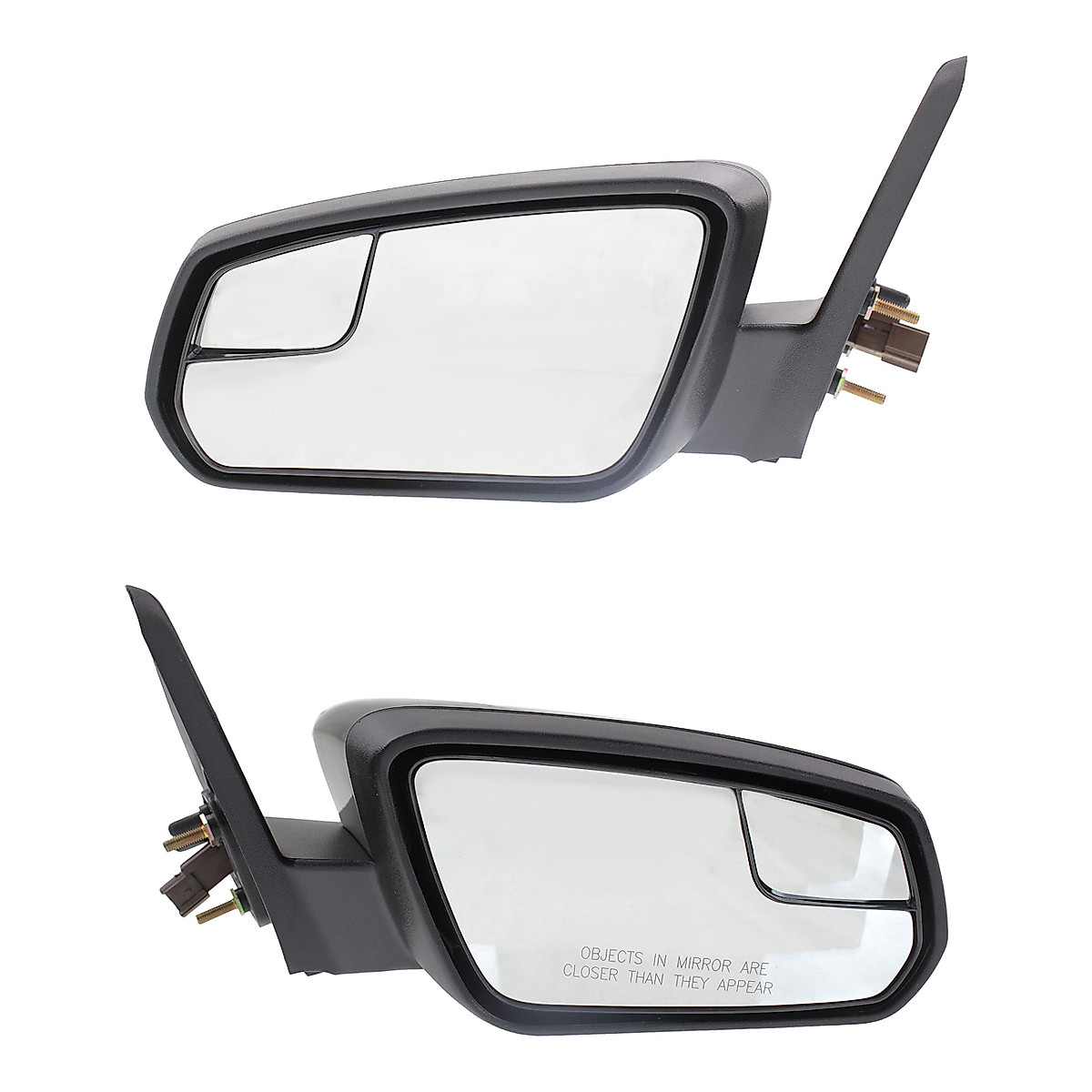 Kool Vue Driver & Passenger Side Power Mirrors for Ford Mustang 2011-2012 With Spotter Glass with 2 Caps