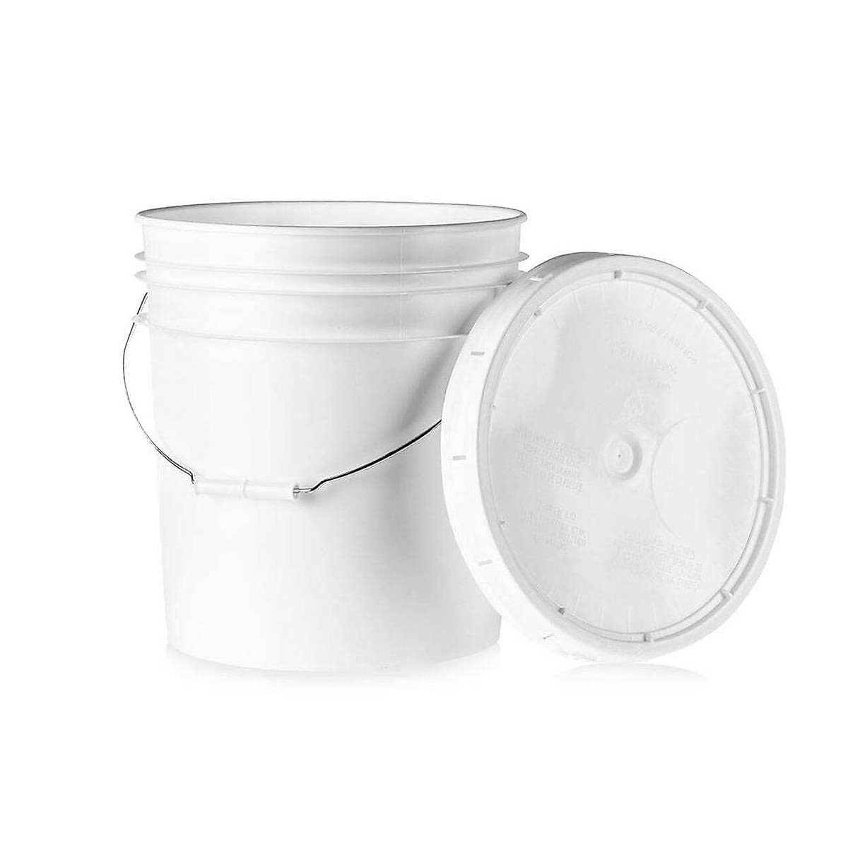 EPackage Supply 20 Liter Plastic Bucket with Lid I Heavy Duty I Food Storage, BPA-Free I All Purpose Pail I Heavy Duty I White (1 Count)