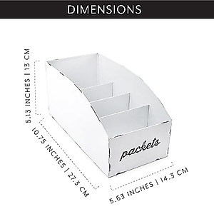 AuldHome Farmhouse Food Packet Organizers (2-Pack, White); Pantry Organization Divided Compartment Bins for Food Mixes and Spice Packets