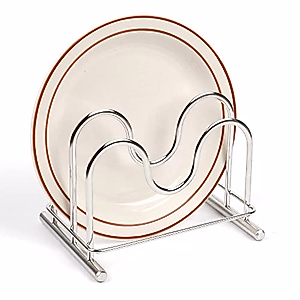 LENITH 304 Stainless Steel Wire Cutting Board Holder, Cutting Board Rack Organizer Kitchen with 2 Sectional