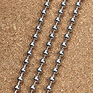 Tiparts 30 Feet Stainless Steel Ball Chains Necklace with 20pcs Connectors Clasps,Silver Bead Chain Sets (Chain Width 2.4mm+20pcs connectors)