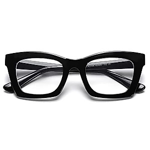 SCVGVER Retro Cateye Glasses Classic Non-Prescription Clear Lenses Eyewear for Women Men (Black Frame/Clear Lens)