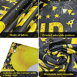 Retirement Party Decorations Men Women, Black Gold Happy Retirement Decorations, Happy Retirement Banner, Retired Backdrop, Balloons, Pompoms, Hanging Swirls, Retirement Card, Cake Topper Set 54pcs