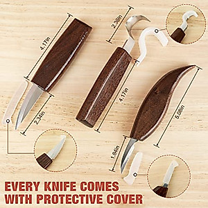 Wood Carving Kit, 19PCS Wood Carving Tools for Beginners Whittling Kit with 3PCS Whittling Knife 11PCS Basswood Blocks & Strop Block & Gloves & & Polishing Compound Wood Carving Set Hobbies for Adults