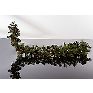 Sharper Image 9-Ft. Cordless Pre-Lit Indoor/Outdoor Garland