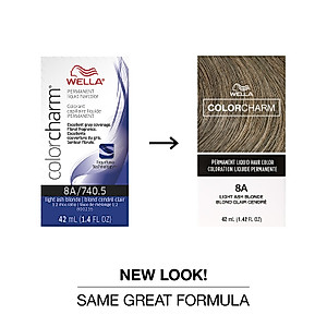 COLORCHARM Permanent Liquid Hair Color for Gray Coverage| 8A Light Ash Blonde | 1.4 Fl Oz