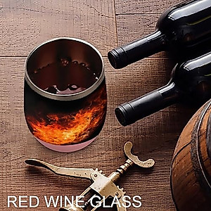 WYUSPGK 304 Stainless Steel Insulated Cup, Roaring Flame Print Smooth Rim, Durable & Reusable - Perfect for Office, Home, And Travel