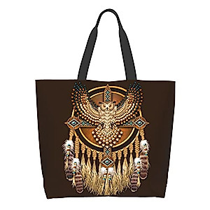 Gelxicu Native American Shoulder Tote Bags Indian Casual Bag Native Shoulder Shopping Handbag Grocery Bags