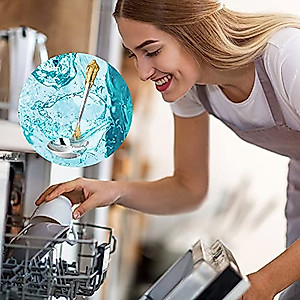 KEAWELL Luxury Gravy Ladle, 18/10 Stainless Steel, Gold Accent, Small Gravy Spoon for Home. Solid and Sturdy, Set of 2, Dishwasher Safe