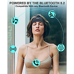 MUSICOZY Sleep Headphones Bluetooth Headband, Sleep Mask With Bluetooth Sleep Headphones, Sports Sleeping Headphones Sleep Earbuds with Ultra-Thin HD Stereo Speakers Perfect for Insomnia Workout, Jogg