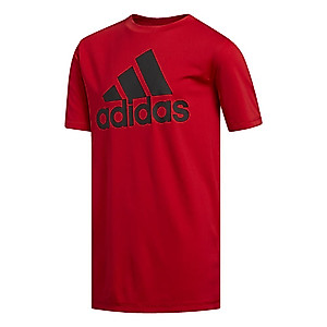 adidas Boys' Short Sleeve AEROREADY Performance Logo Tee T-Shirt, Scarlet, Medium
