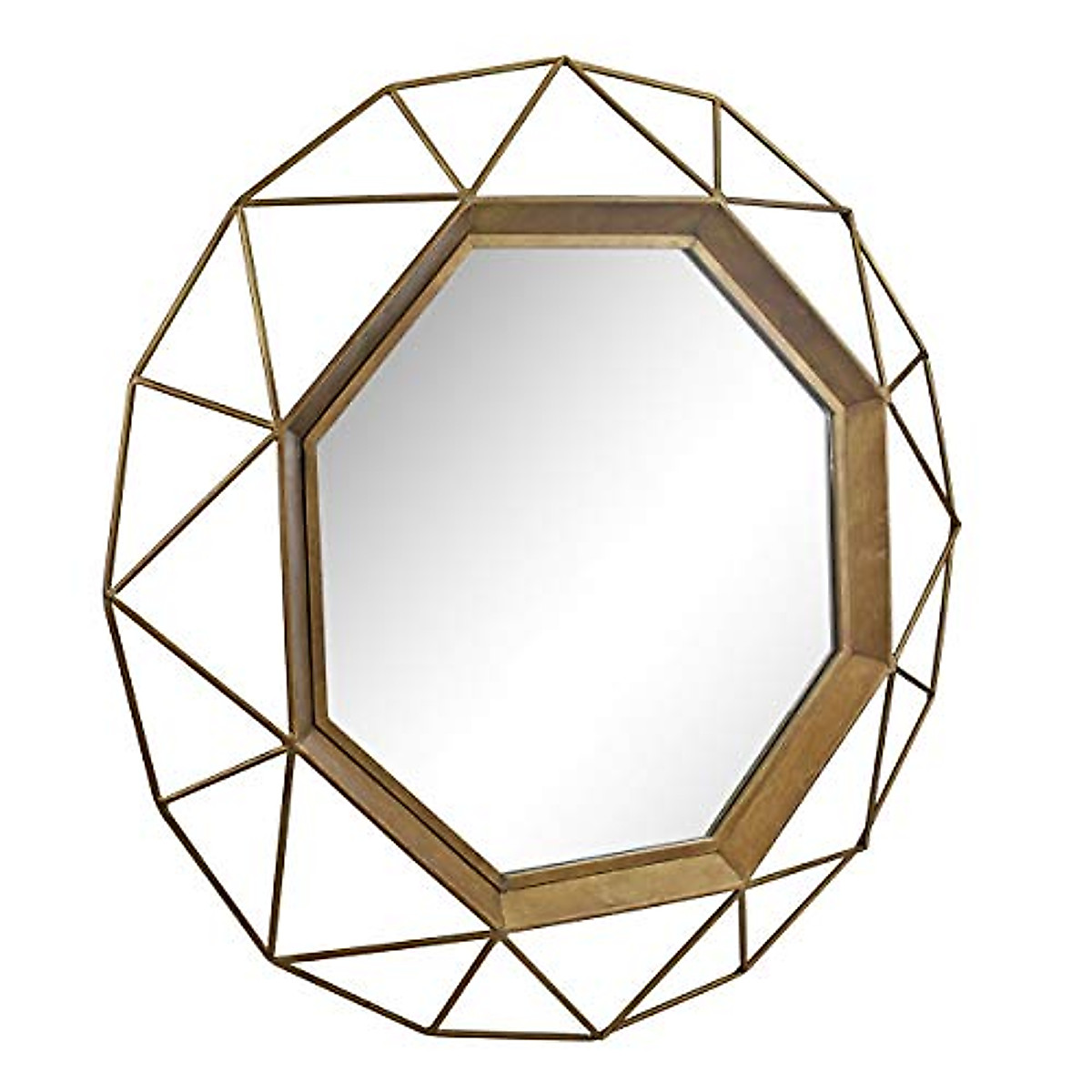 Stonebriar SB-6137A Gold Geometric Wall Mirror, 30 x 30