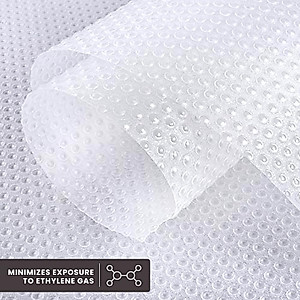 Grand Fusion Crisper Drawer Liner, Zeolite-Infused Material to Keep Produce Fresh Longer, Extend Fruits and Veggies Life with Ethylene Gas Absorption and Reduce Waste. Clear. Pack of 4