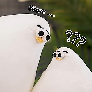 KooTeedd Cute Seagull Plush Pillow Fat Chicken Plush Toy Stuffed Animal Funny Mother Hen Doll Cartoon Plushie Gift for Girlfriends 15 Inch