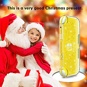 Switch lite Protective Case, Switch lite Clear Glitter Case, Shiny Sparkly Switch Lite TPU Cover - 1 Pack