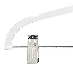 Simplify 6 Pack Velvet Hangers with Clips | Skirt and Pants | Slim Space Saving | Closet Organization | Non-Slip | Prevent Creases | Swivel Neck | Durable | White