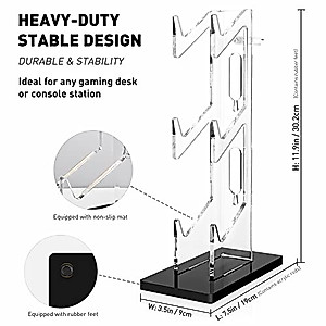 OAPRIRE Universal 3 Tier Controller Holder and Headset Stand for PS4 PS5 Xbox ONE Switch, Controller Stand Gaming Accessories, Build Your Game Fortresses (Black)